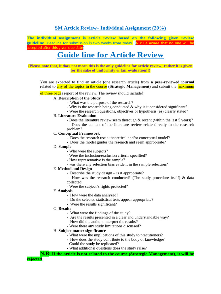 SM Individual Assignment - Article Review | PDF | Inquiry | Cognition