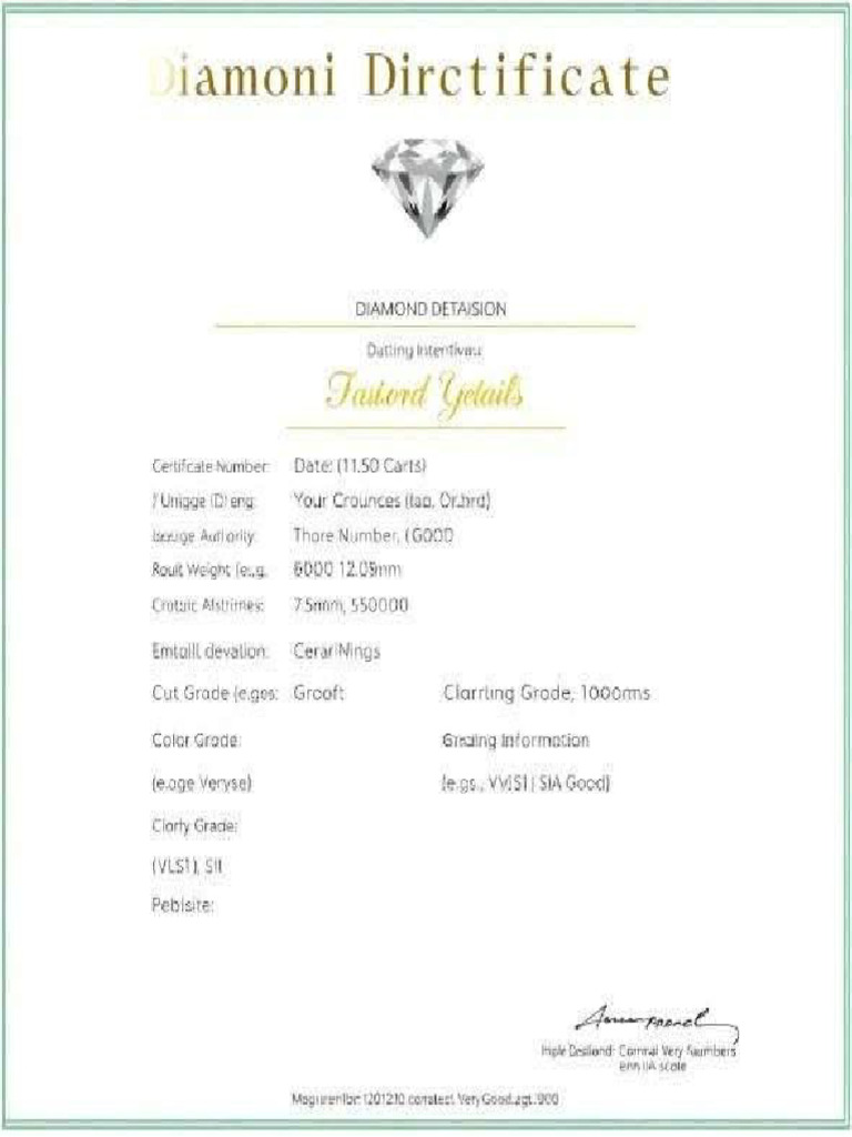Simple Diamond Certificate Bottle Green 3 3 | PDF