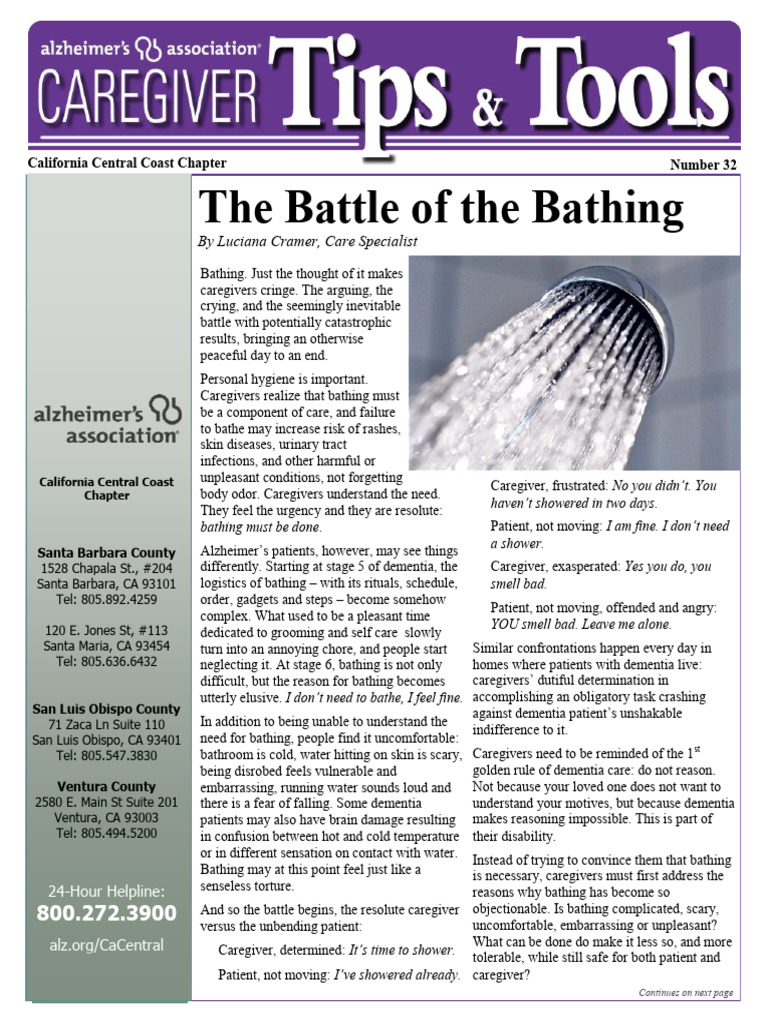 Bathing Strategies for Dementia Care | PDF | Caregiver | Shower