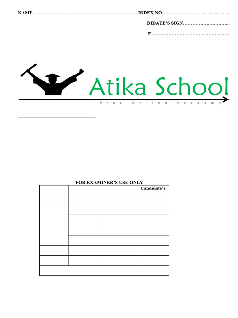 Kcse Physics Paper 2 Form 4 Revision Kit 2023 Model2492017 Questions