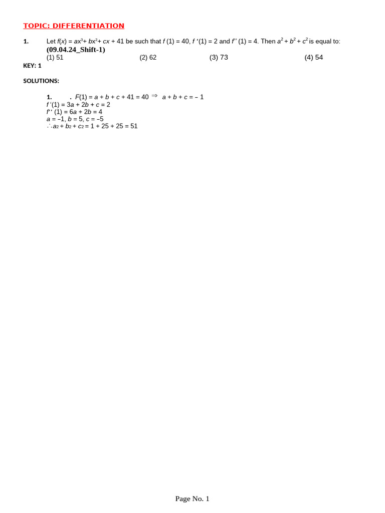 Differentiation | PDF