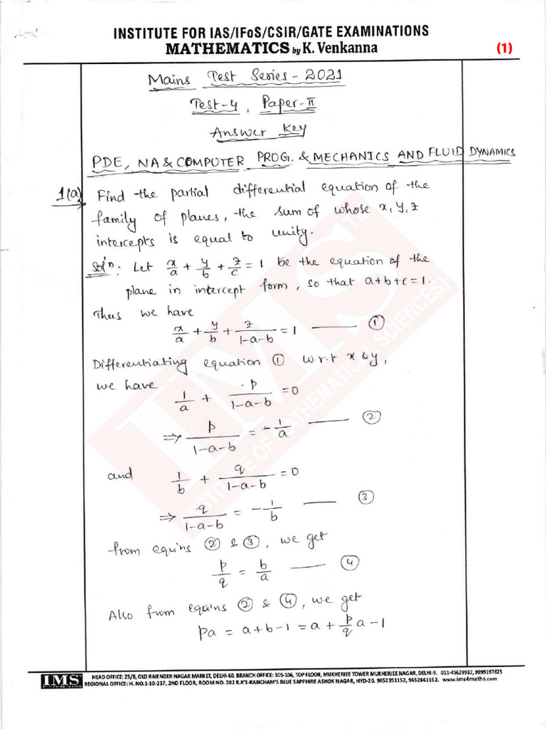 Maths Test-4 Answer KEy Compressed | PDF
