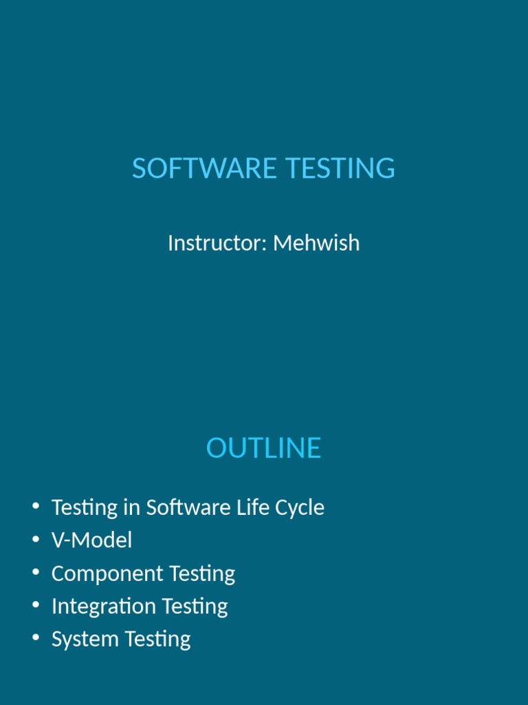 Lect 4 Testing In Slc Pdf Software Testing Computing 5050