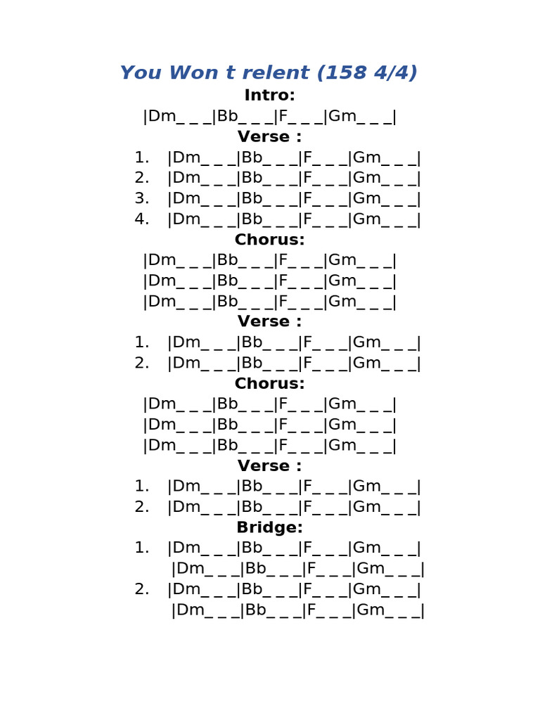 "You Won't Relent Sheet Music" | PDF | Business | Technology & Engineering