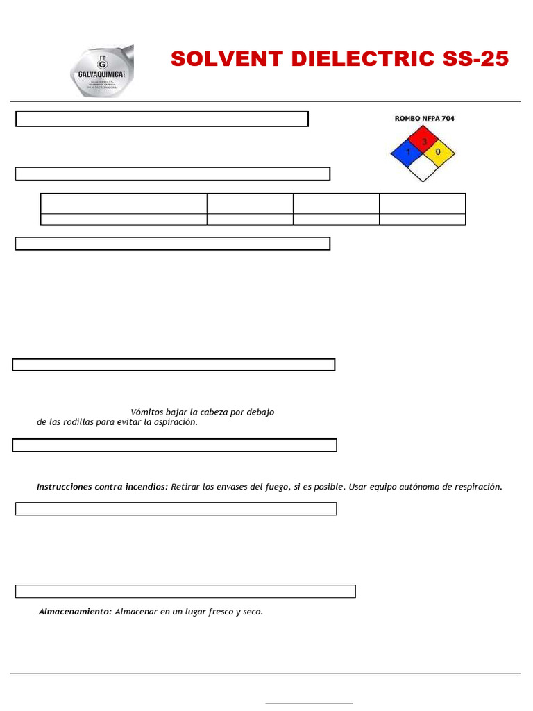 HS - Solvent Dielectric SS-25 | PDF | Agua | Dióxido de carbono