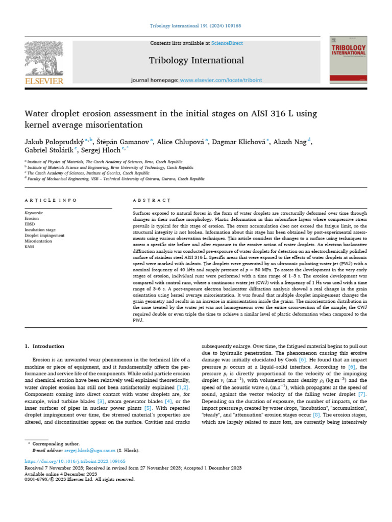 EBSD Basics TRibology International | PDF | Surface Roughness | Strength Of Materials