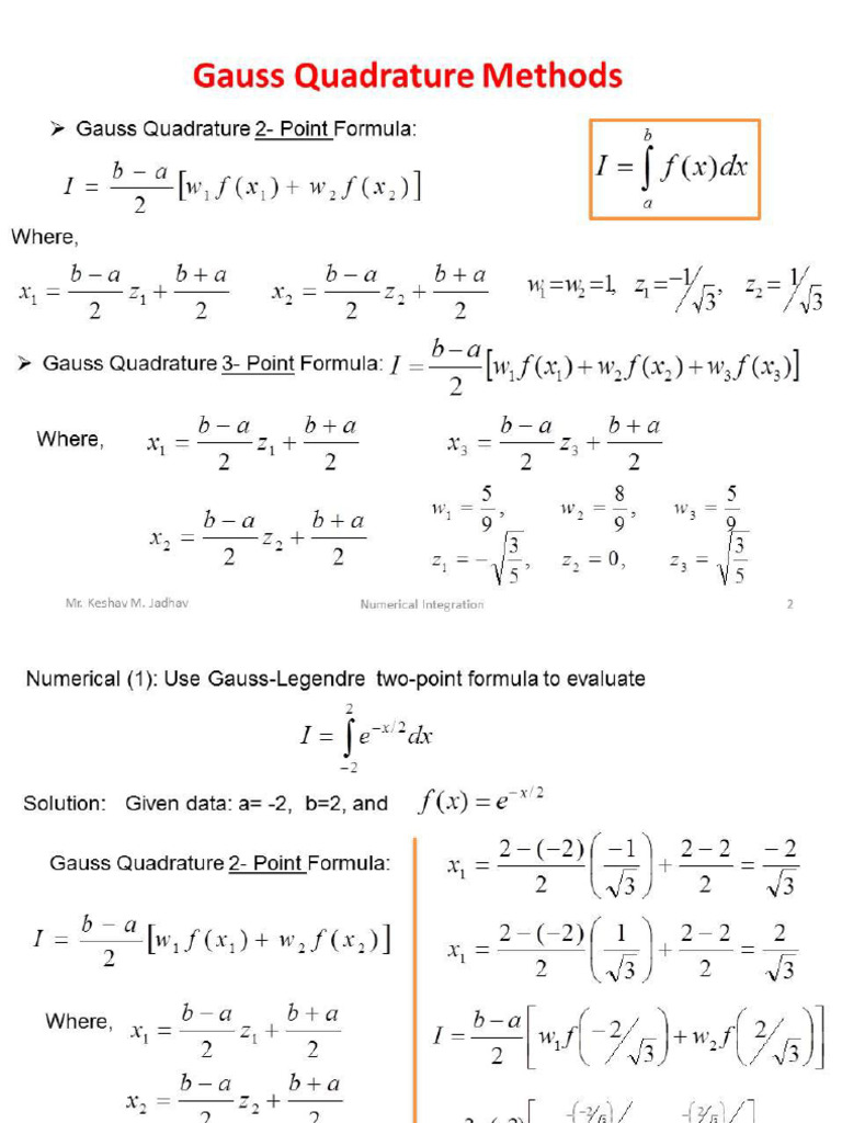Problems On Gauss Quadrature 2-Point and 3-Point Formula-Các Trang Đã Xóa | PDF