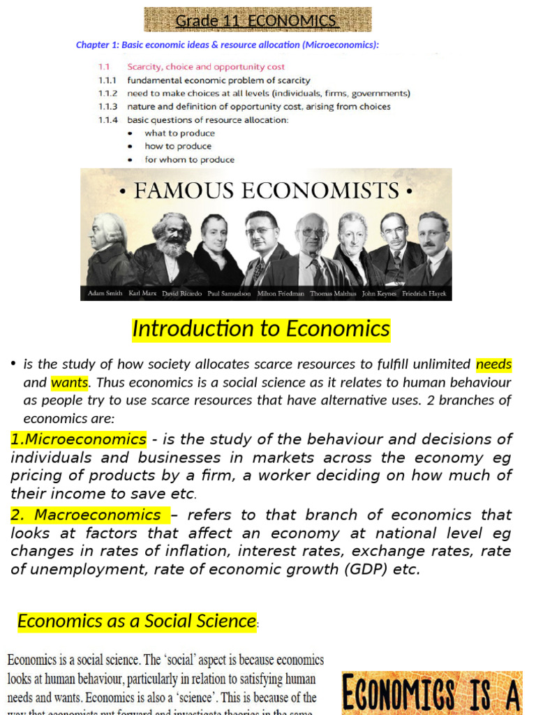 1.1.1 Fundamental Economic Problem of Scarcity | PDF | Finance & Money ...