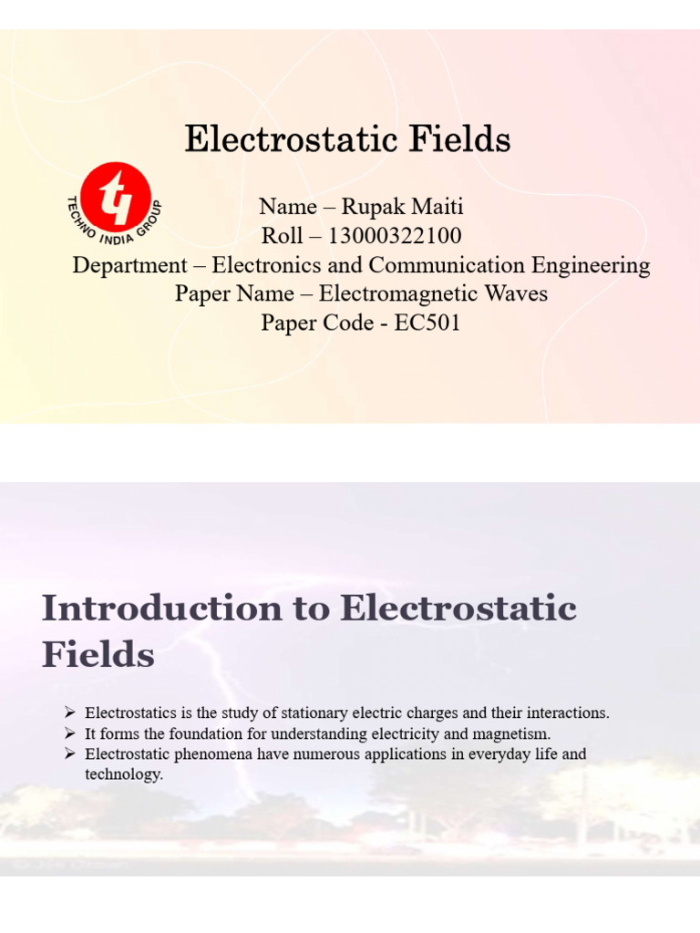 EC501 Rupak-Maiti | PDF | Electric Field | Electrostatics