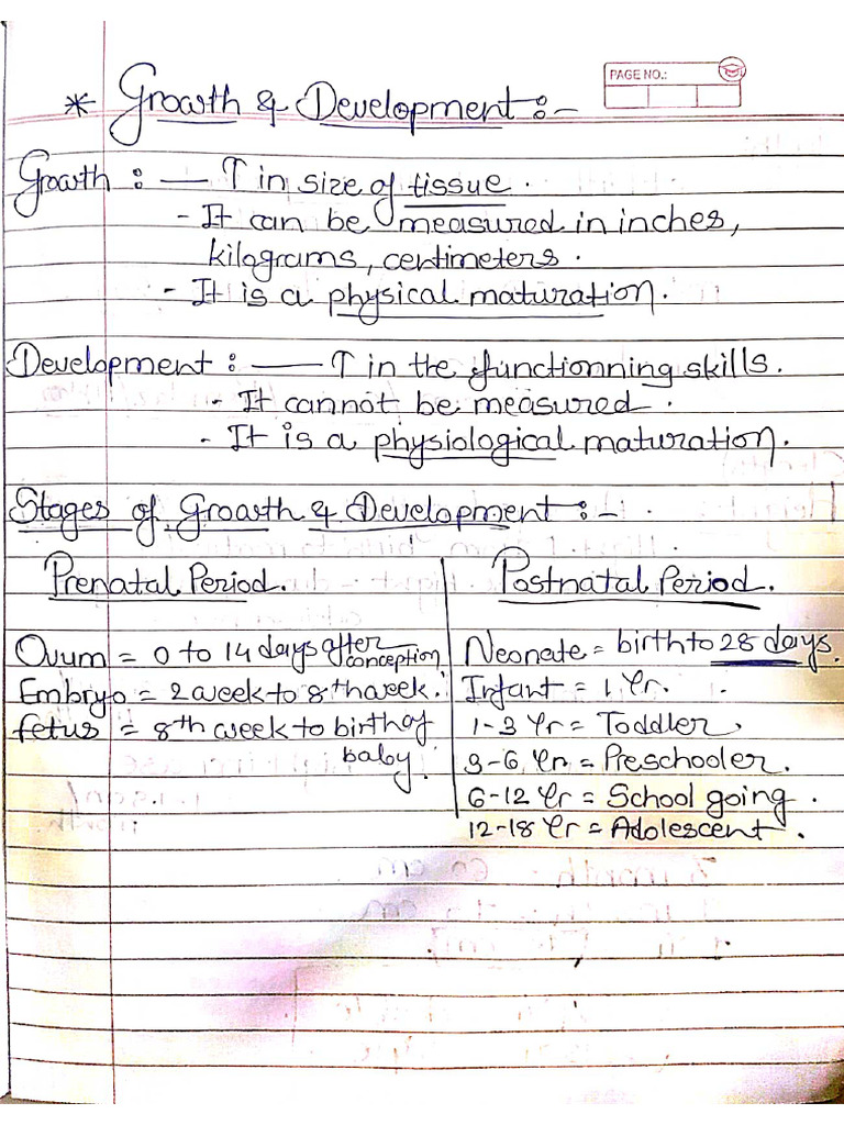 Growth and Development Notes | PDF