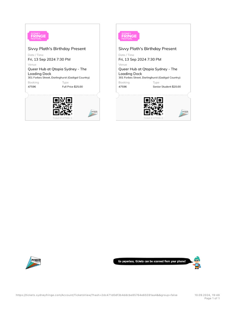 Sydney Fringe Tickets | PDF