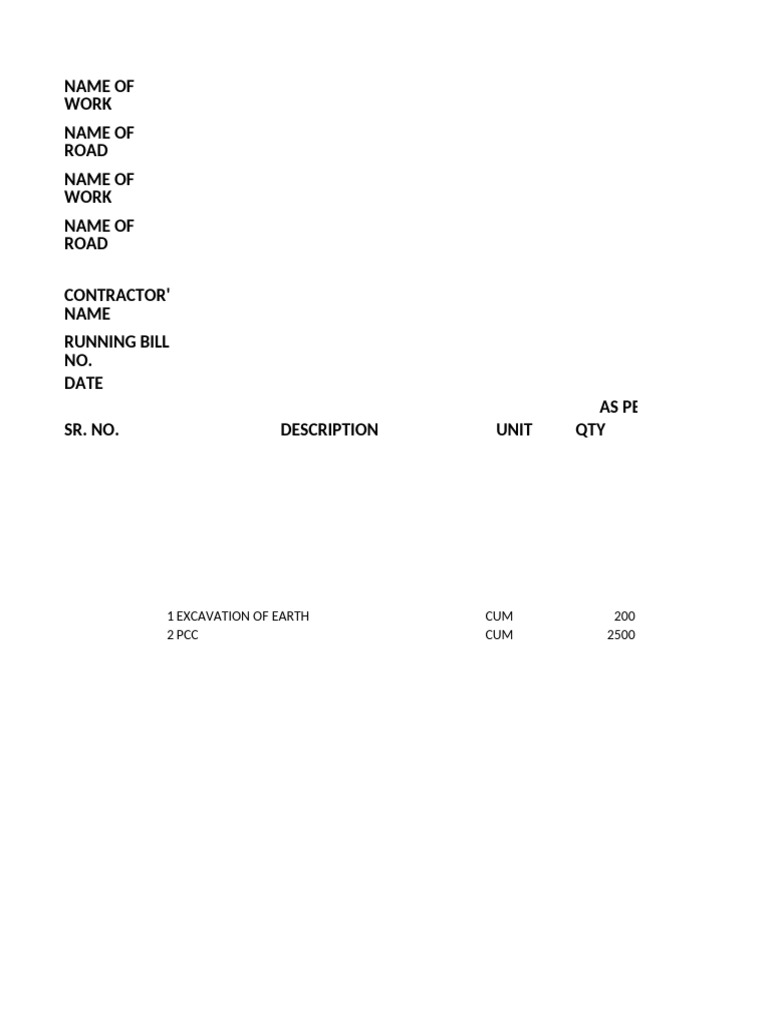 Bill Form Running 1st | PDF