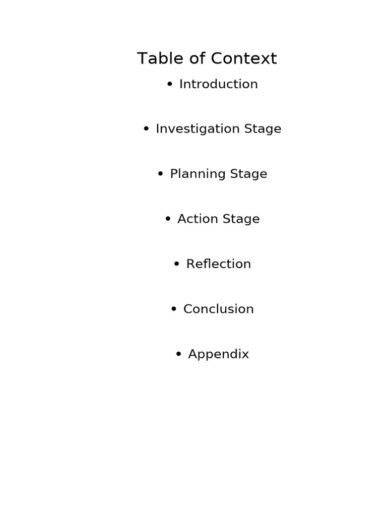 Table of Context | PDF | Teaching Methods & Materials