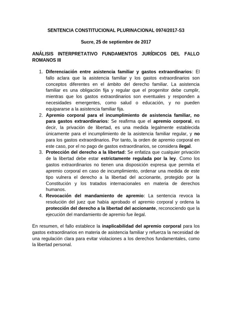 Interpretacion de La SCP 0974 - 2017-S3 | PDF