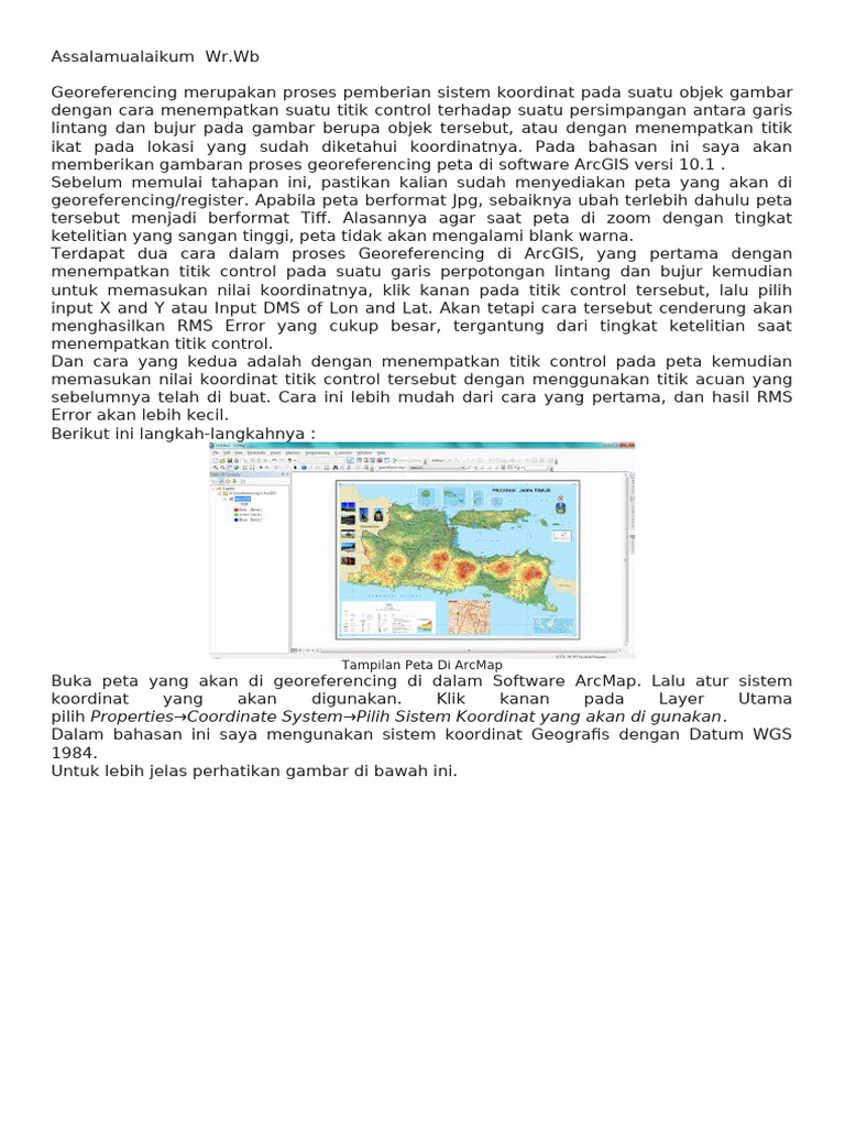 Panduan Georeferencing di ArcGIS | PDF