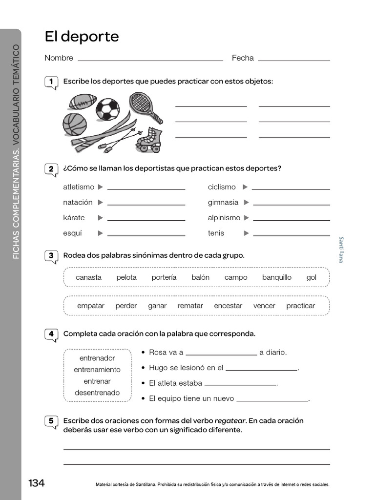 Vocabulario Temático Santillana | PDF