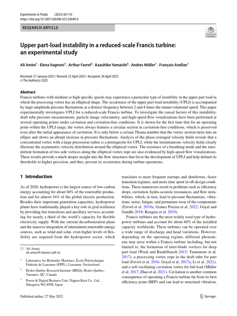Upper Part Load Instability in A Reduced | PDF | Vortices ...