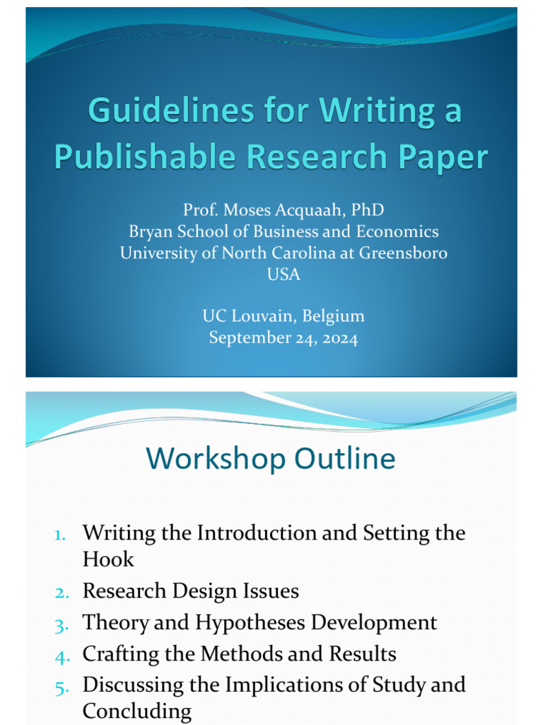 Guidelines To Writing A Publishable3 Paper (75) - Lecture Seule | PDF ...