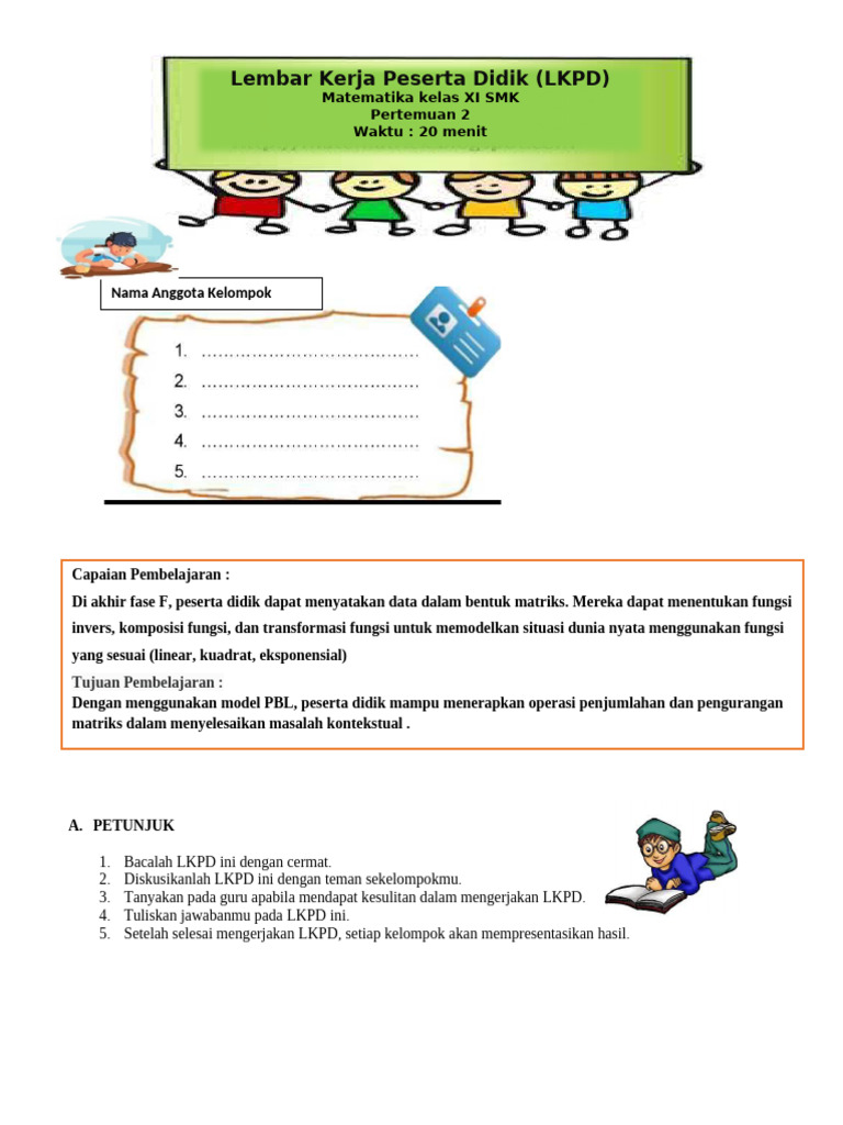 LKPD Operasi Matriks | PDF