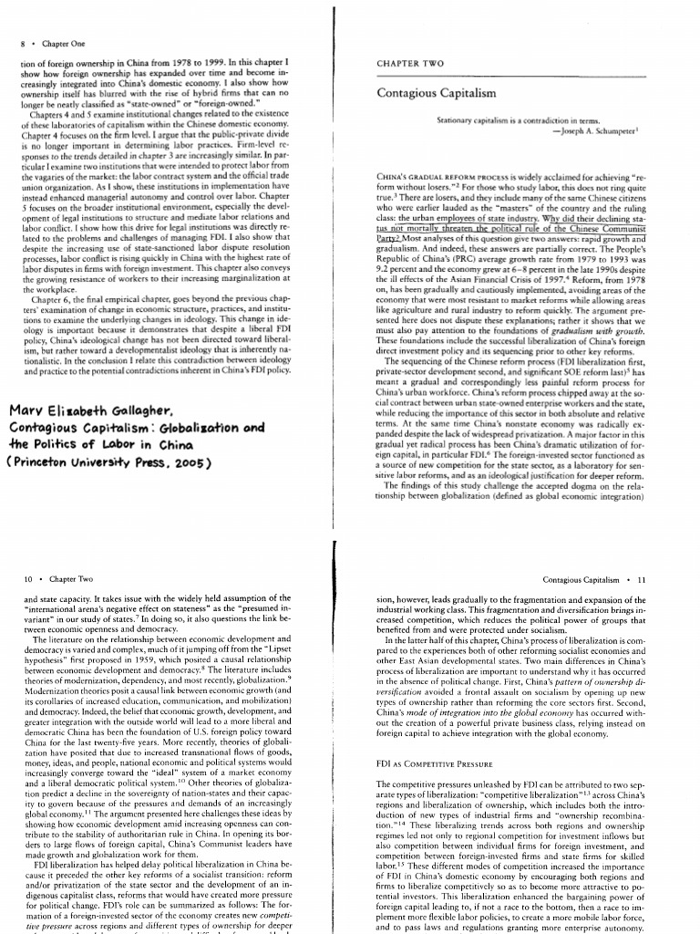 Gallagher. 2006. Ch2,6&Conclusion. Contagious Capitalism | PDF