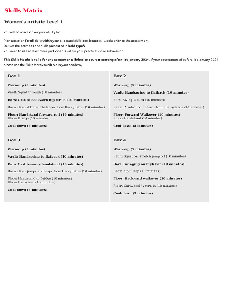 Level 1 Rhythmic Gymnastics Skills | PDF | Foreign Language Studies | Art