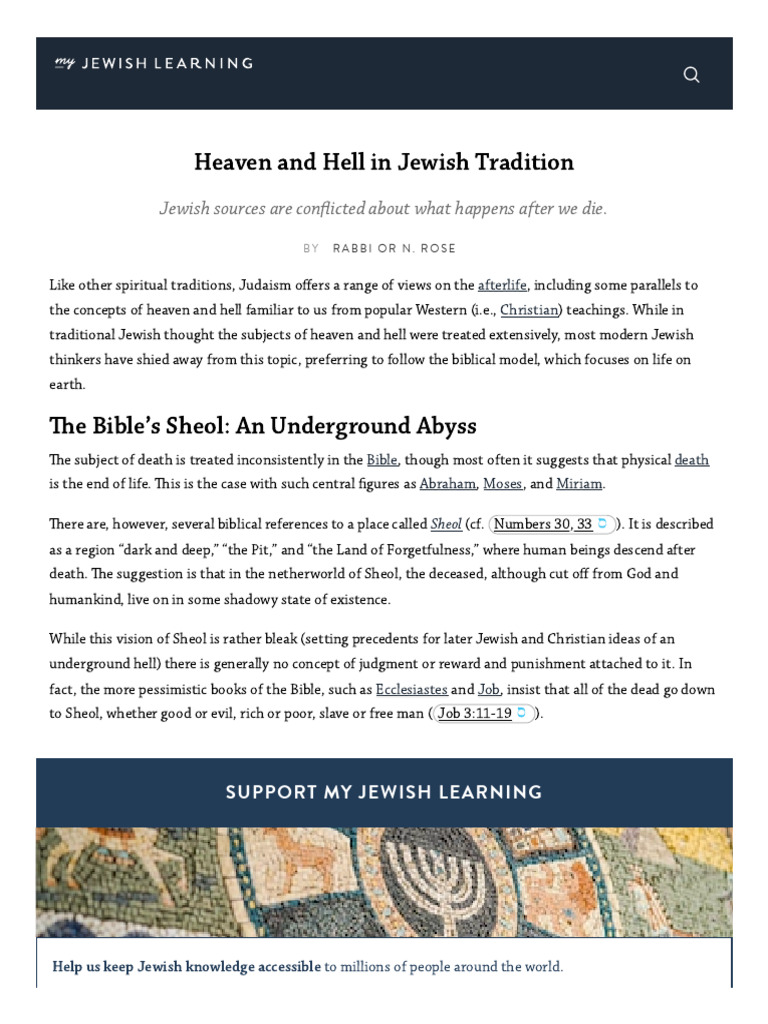 Heaven and Hell in Jewish Tradition - My Jewish Learning | PDF | Jewish ...