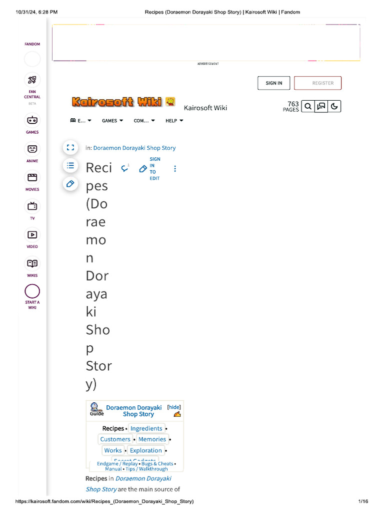 Recipes (Doraemon Dorayaki Shop Story) - Kairosoft Wiki - Fandom | PDF