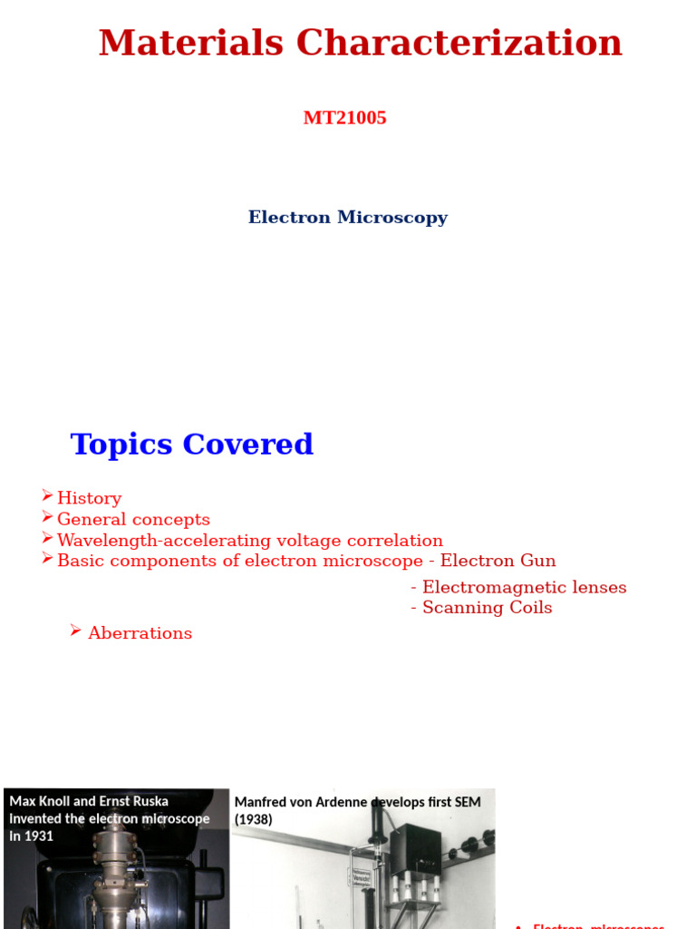 Lect 9, 10, 11 Electron Micros | PDF | Electron Microscope | Microscope