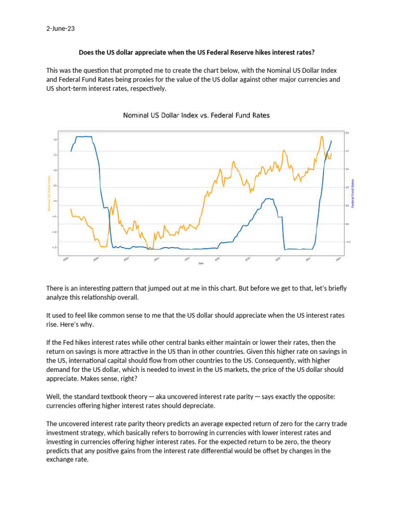US Dollar and Interest Rate Hikes Analysis | PDF | Interest Rates ...