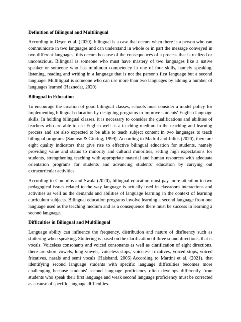 Definition of Bilingual and Multilingual | PDF | Multilingualism | Learning
