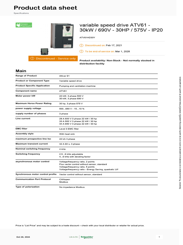 Schneider Electric - Altivar-61-Variable-Frequency-Drives-VFD ...