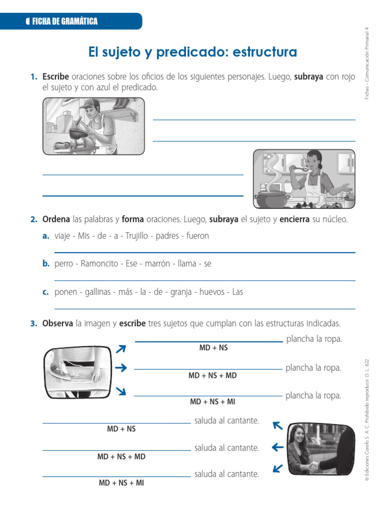 FA - Sujeto y Predicado | PDF | Predicado (Gramática) | Sintaxis