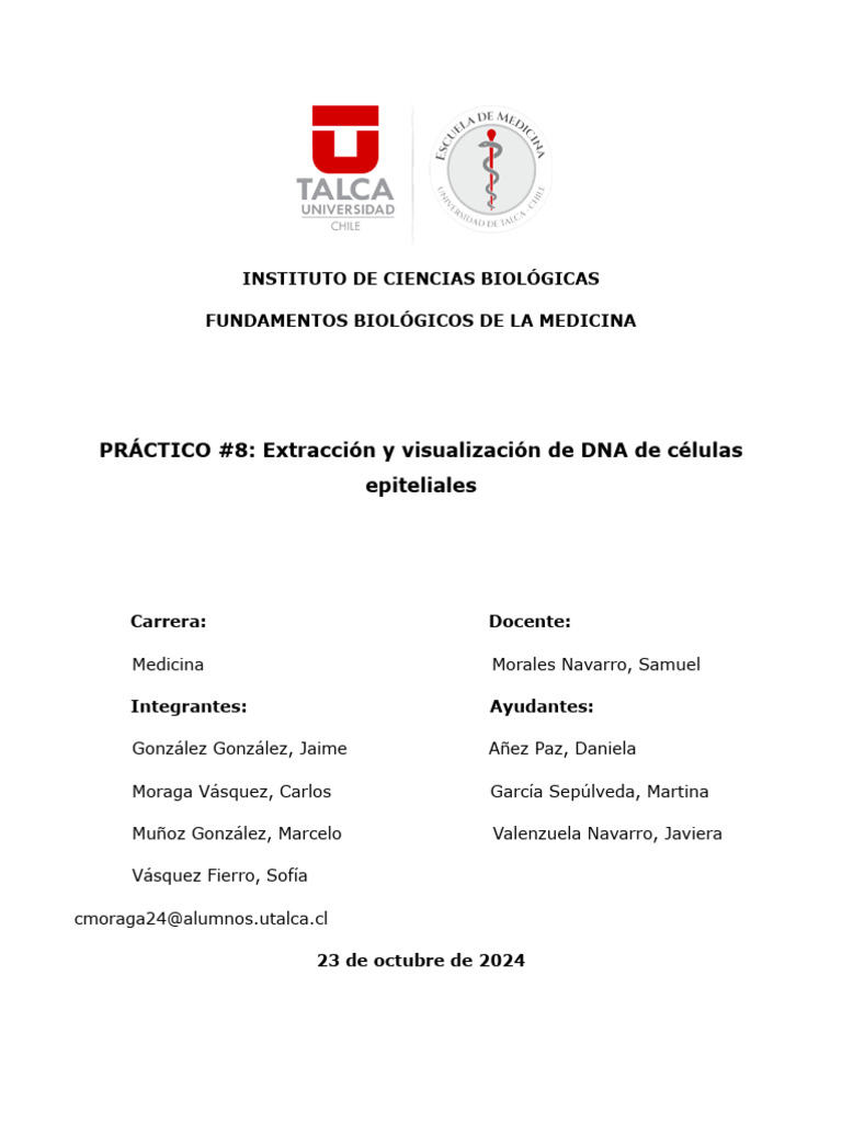 Práctico #8 | PDF | Adn | Nucleótidos