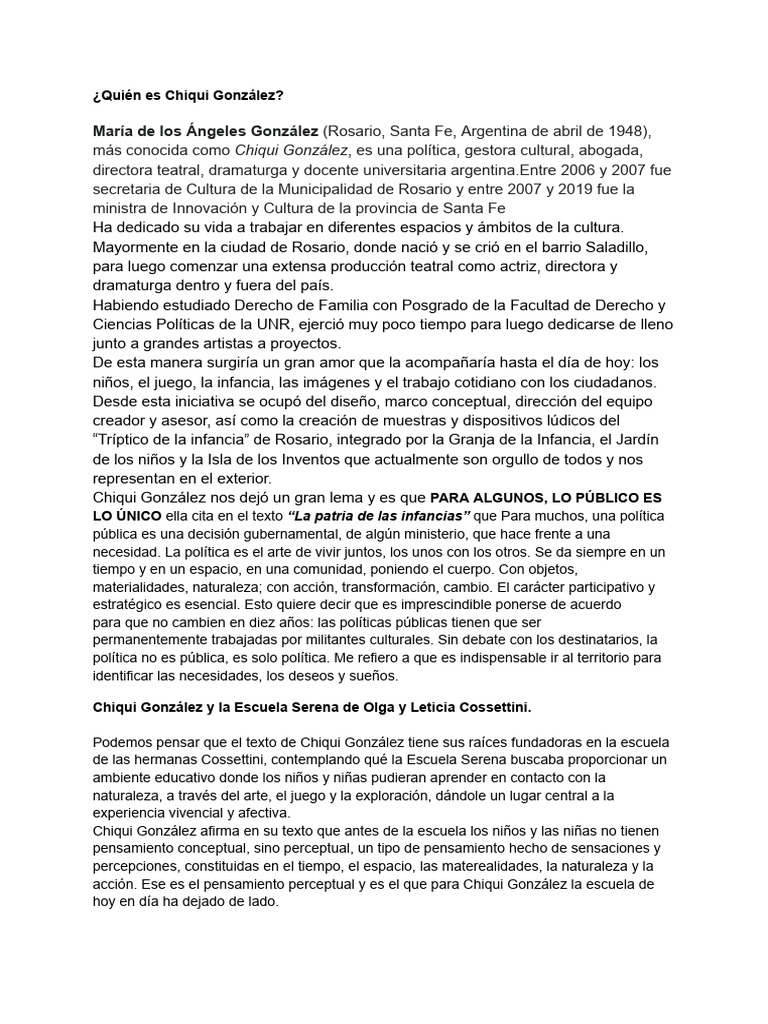 Chiqui Gonzales | PDF | Pensamiento | Experiencia
