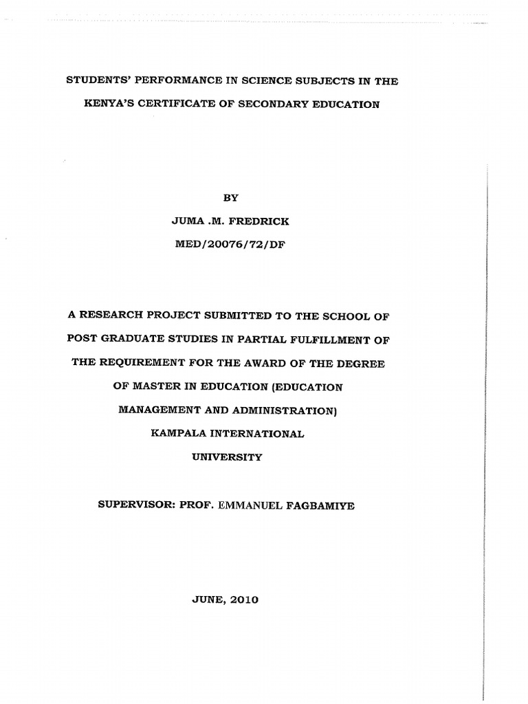 Juma .M. Fredrick | PDF | Science | Teachers