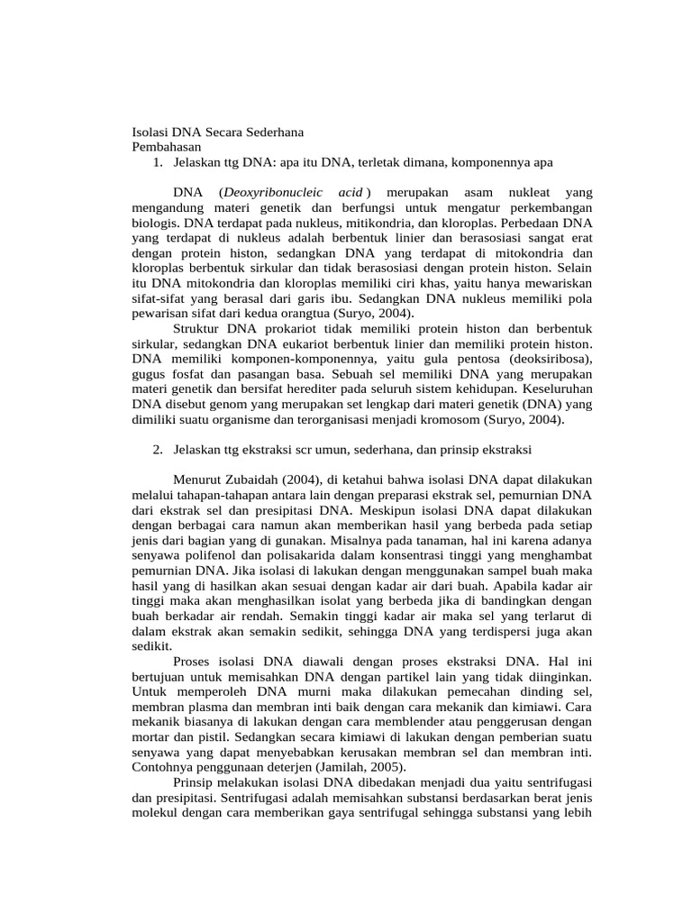 Isolasi DNA: Metode dan Sampel | PDF | Sains & Matematika