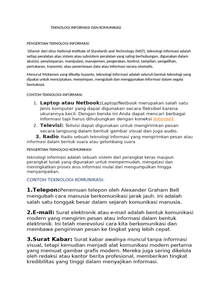 Teknologi Informasi Dan Komunikasi | PDF | Ilmu Sosial