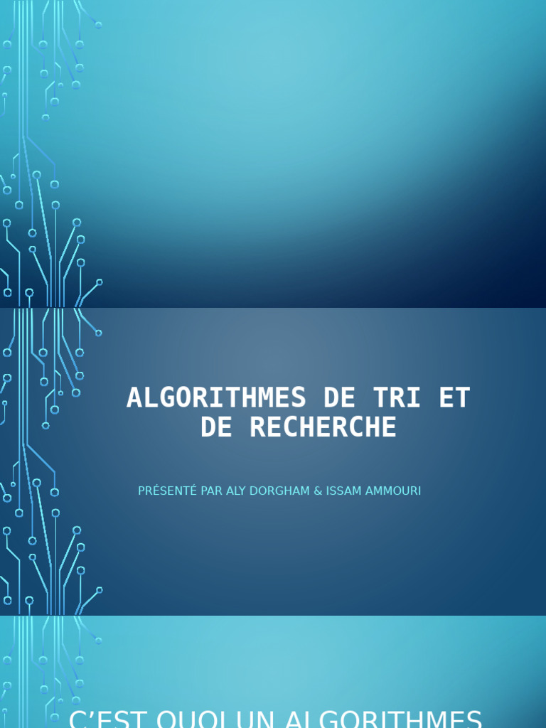 Algorithmes de Tri Et de Recherche | PDF | Logique mathématique ...