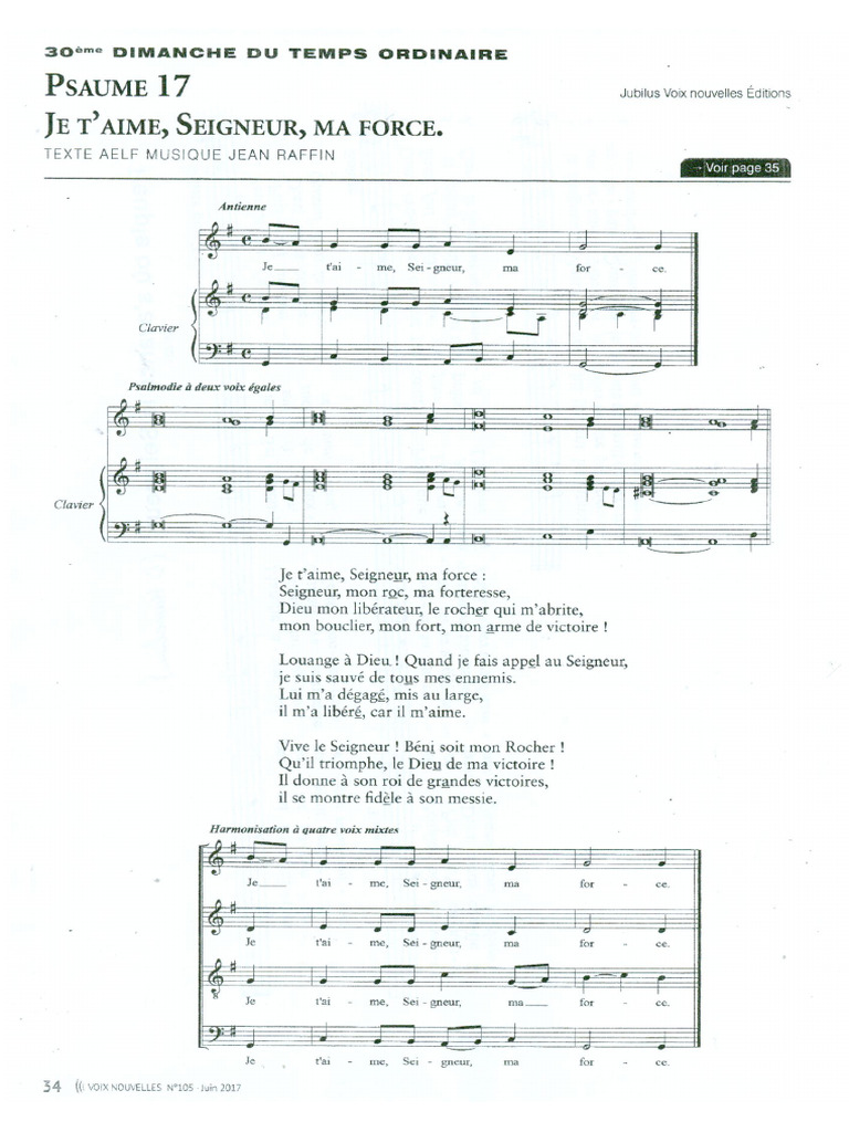 Psaume 17 Je Taime Seigneur Ma Force | PDF