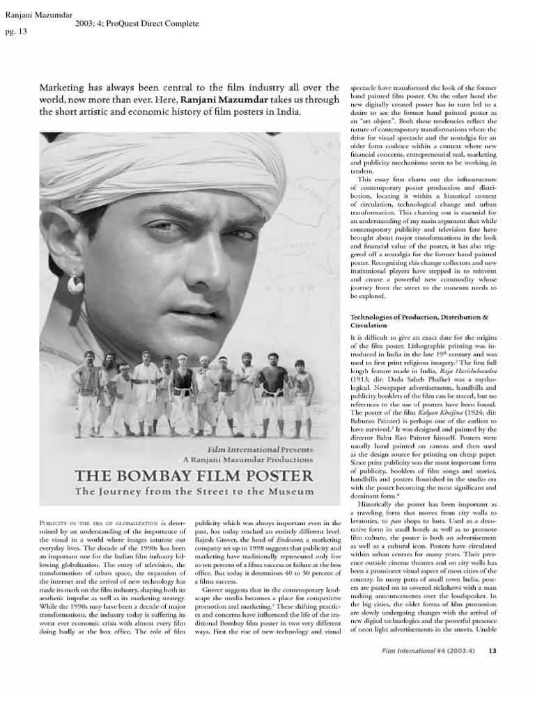 THE - BOMBAY - FILM - POSTER - The - Journey - From Street To Museum ...