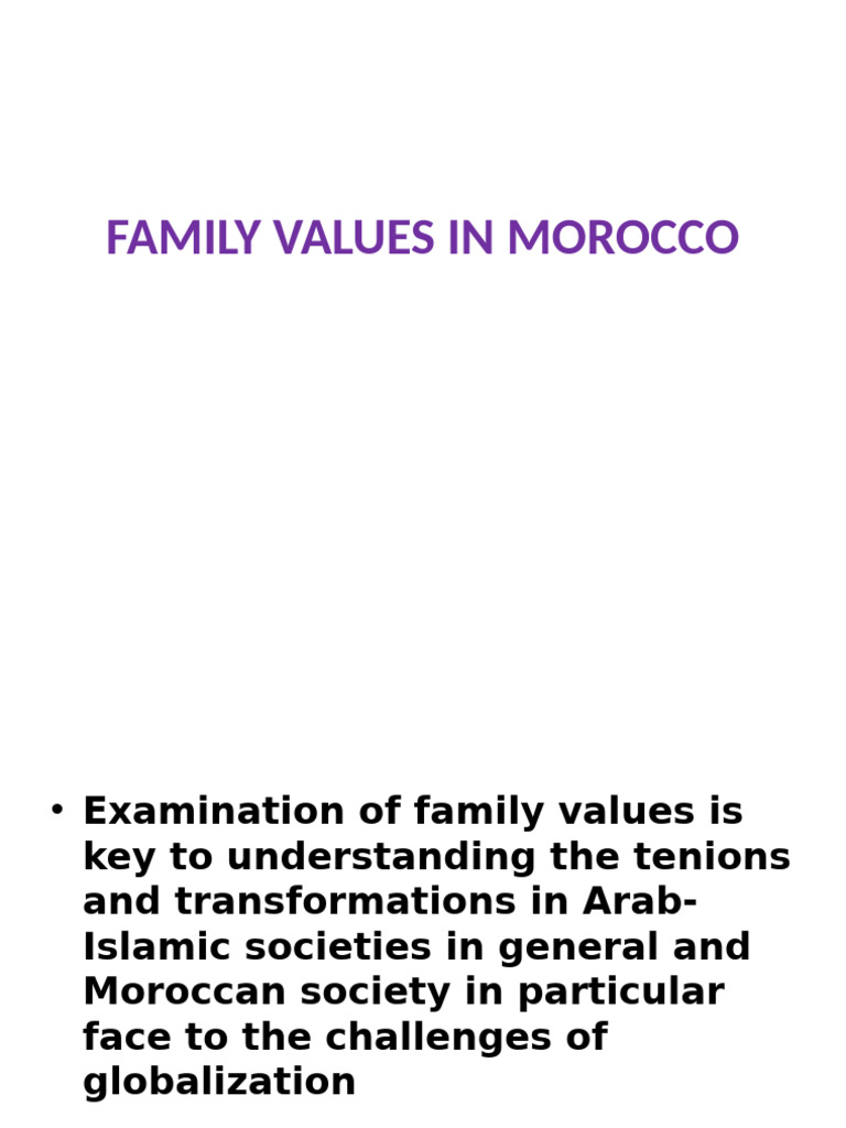 Moroccan Family Values Evolution | PDF | Shame | Morocco