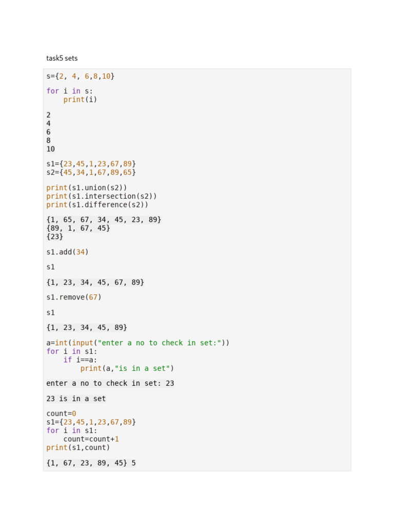 Task5 Set | PDF | Teaching Methods & Materials