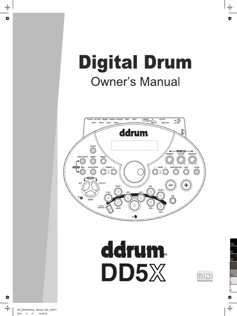 DD5X Manual | PDF | Drum Kit | Sound Technology