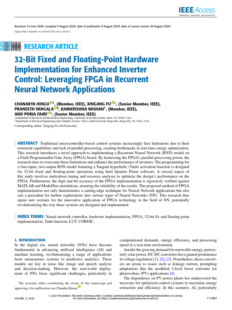 32-Bit Fixed and Floating-Point Hardware Implementation For Enhanced ... 32-Bit Fixed and Floating-Point Hardware Implementation For Enhanced ...