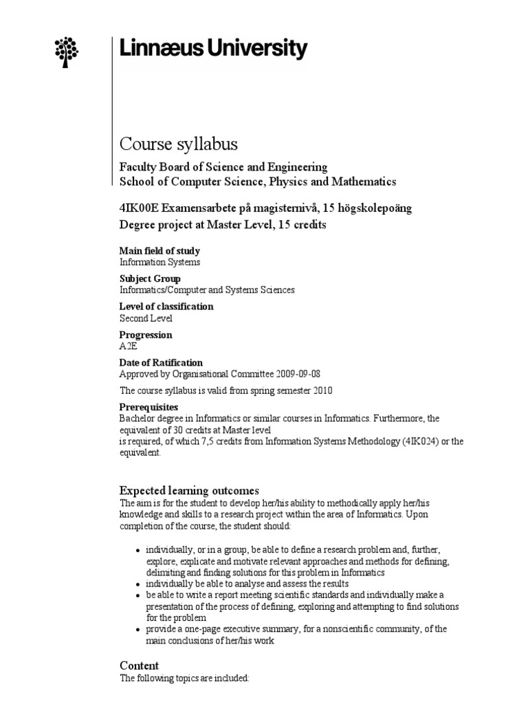 CourseSyllabus 4IK00E | PDF | Computer Science | Course Evaluation
