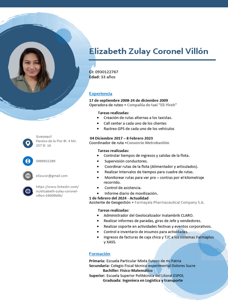 Hoja de Vida Elizabeth Coronel 2024 | PDF
