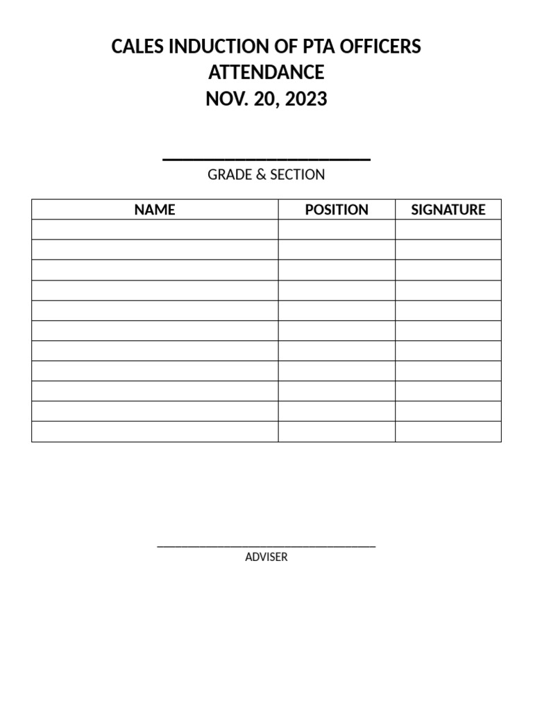Cales Induction of Pta Officers | PDF