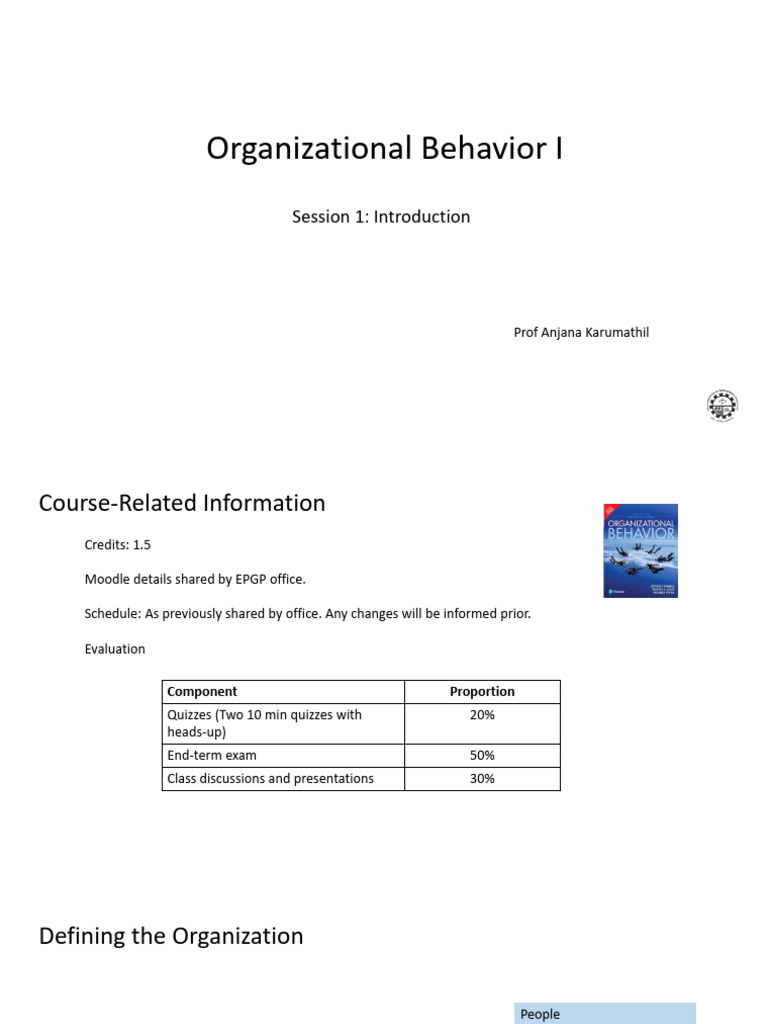 Session - 1 - OB1 | PDF | Perception | Attitude (Psychology)