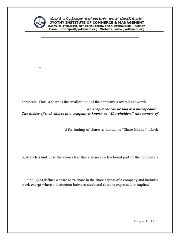 CL - Module 3 - Shares Debentures & Bonds Notes | PDF | Bonds (Finance ...