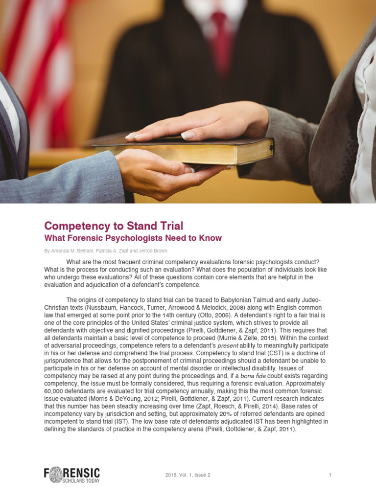 Forensic Psychologists' Guide | PDF | Competence (Law) | Psychology